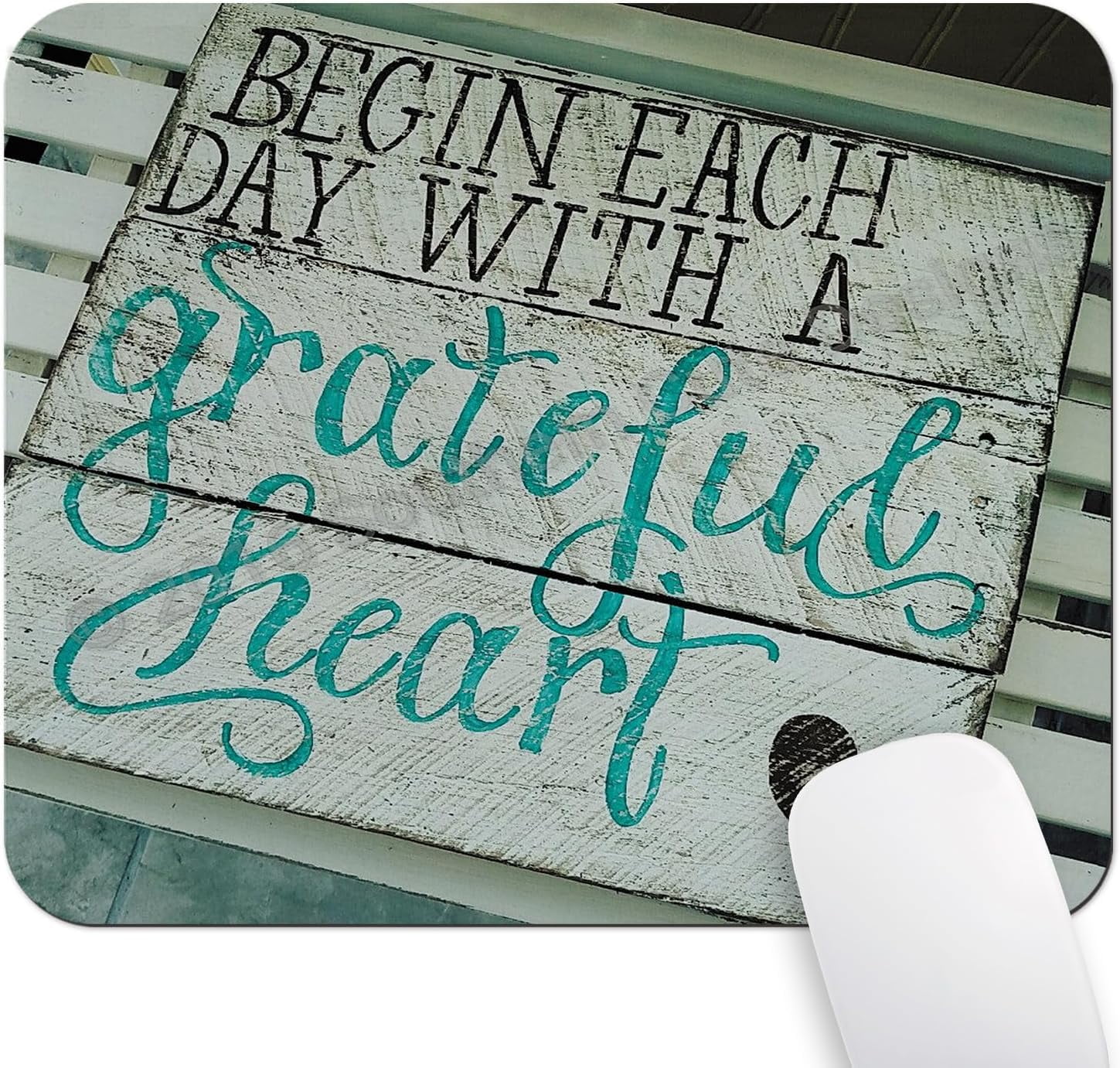 Gaming Pad Custom, Begin Each Day with A Grateful Heart Quotes Rustic ...