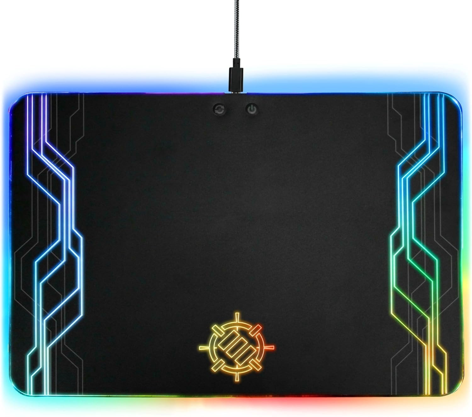 Gaming Pad - Hard Pad with 7 Light Up Modes and Brightness Controls ...