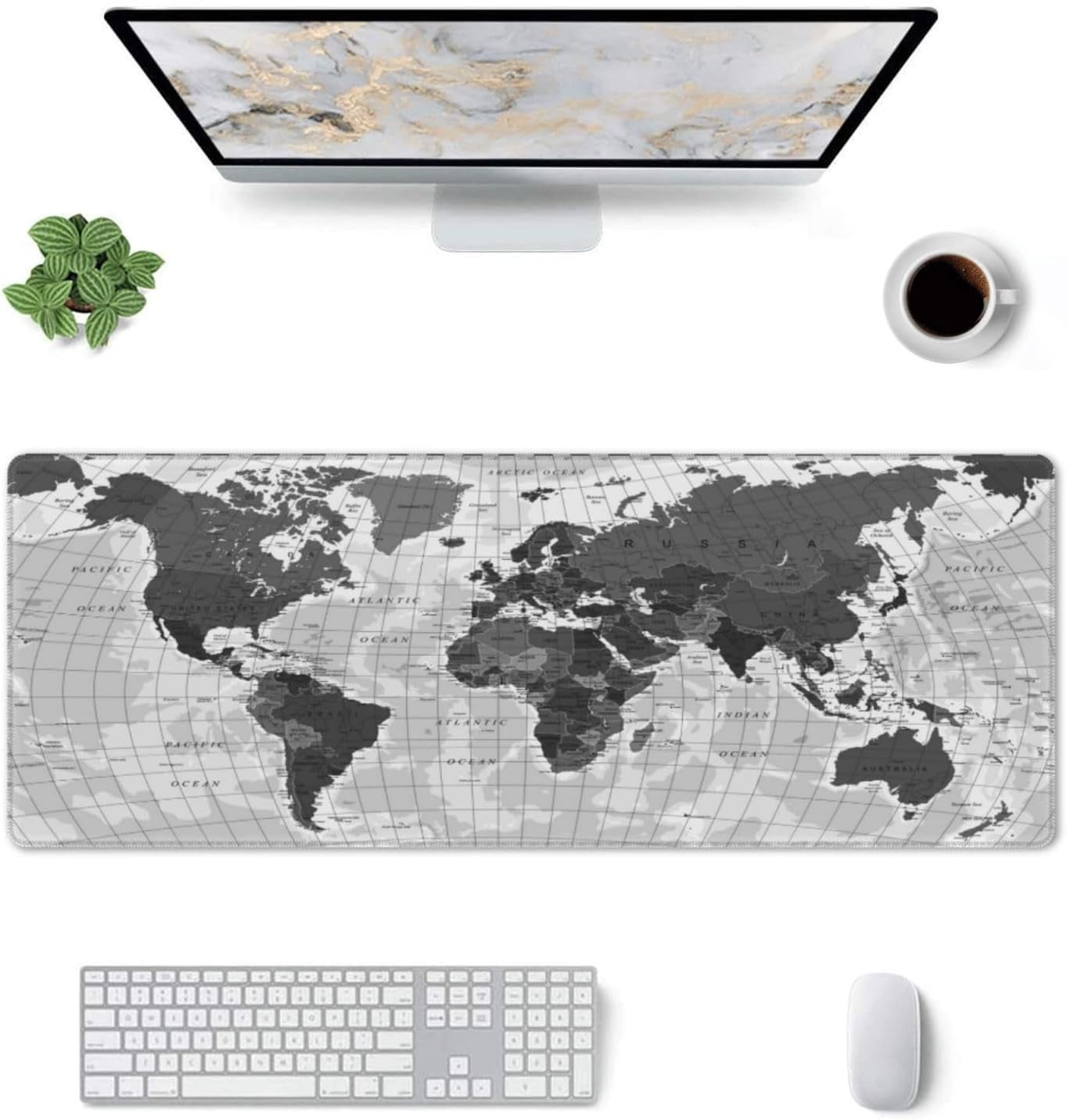Gaming Pad, World Map Large Pad,Large Non-Slip Rubber Base Mousepad ...