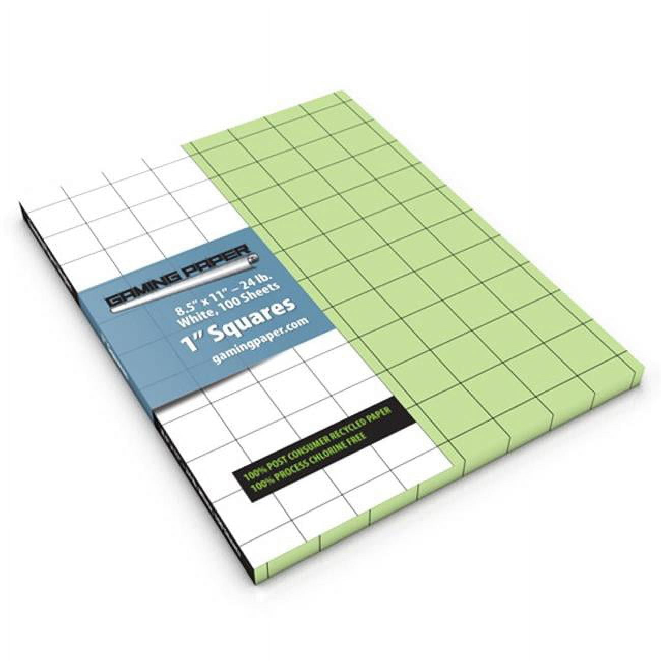 Gaming Paper GGP1801 1 in. Square Singles Green Gaming Paper, 100 ...