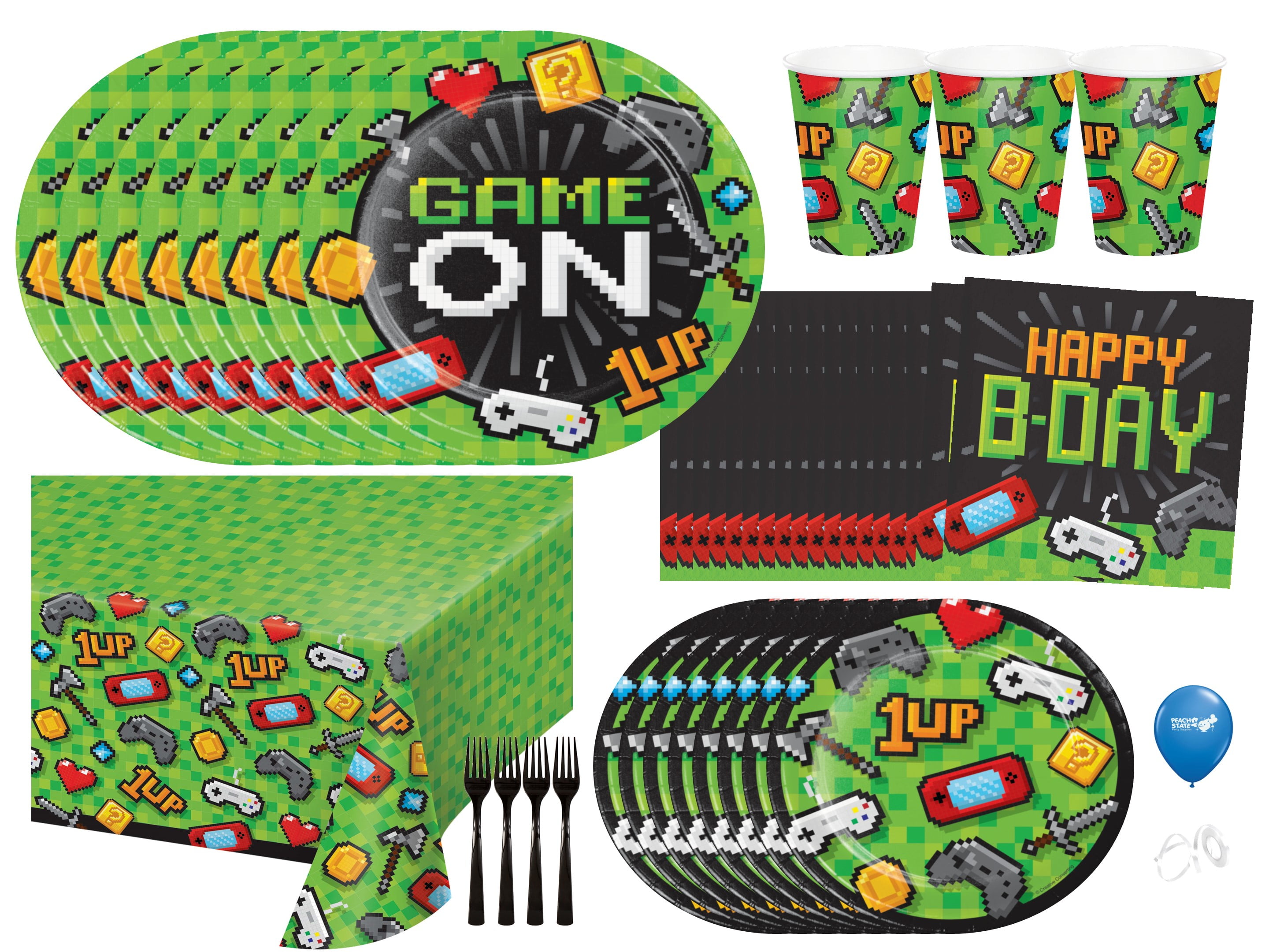 Gaming Party Birthday Party Supplies | Mining Birthday Party Supplies ...