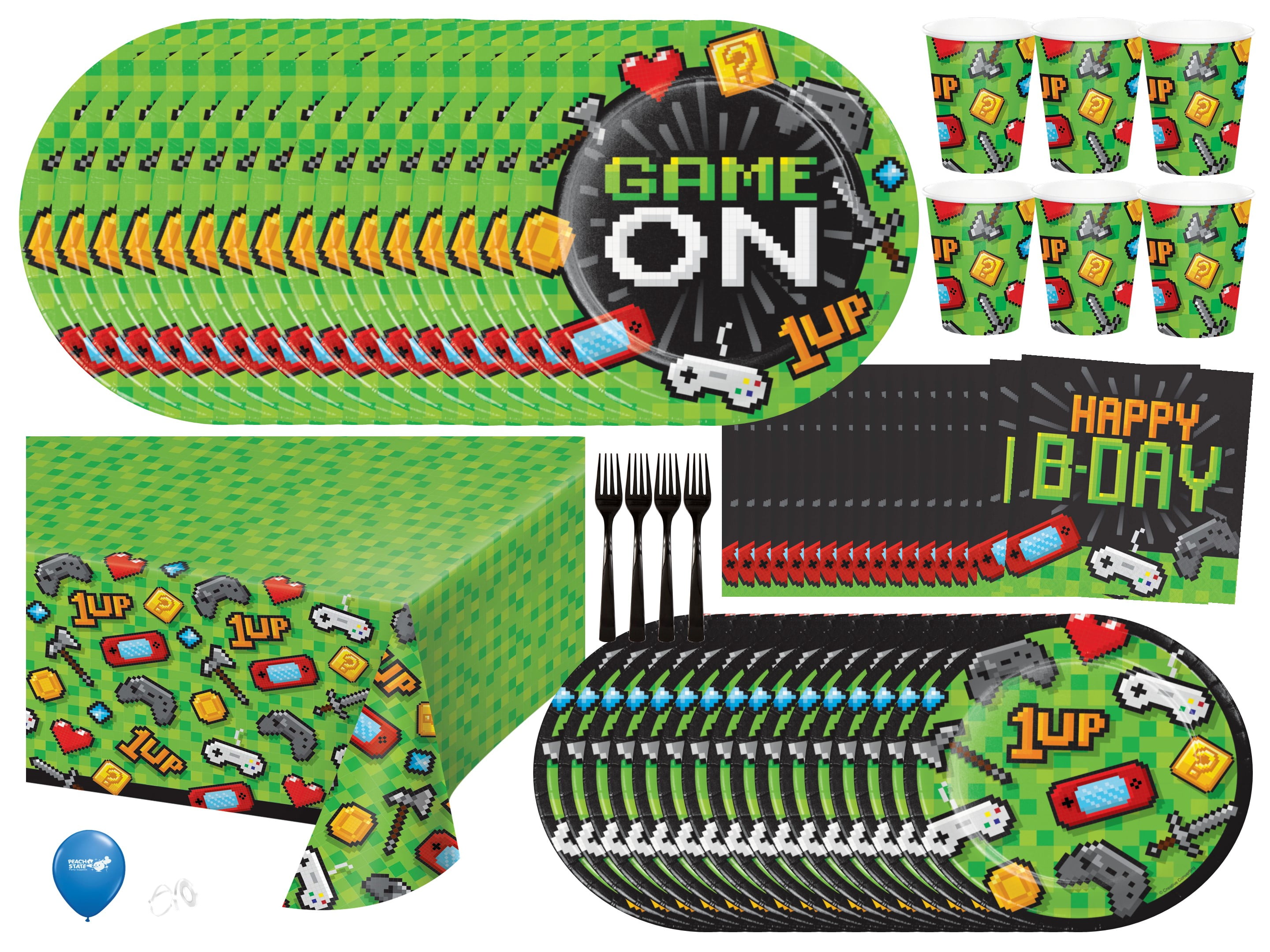 Gamer Theme Decorations: Gaming Party Birthday Supplies, Tableware ...