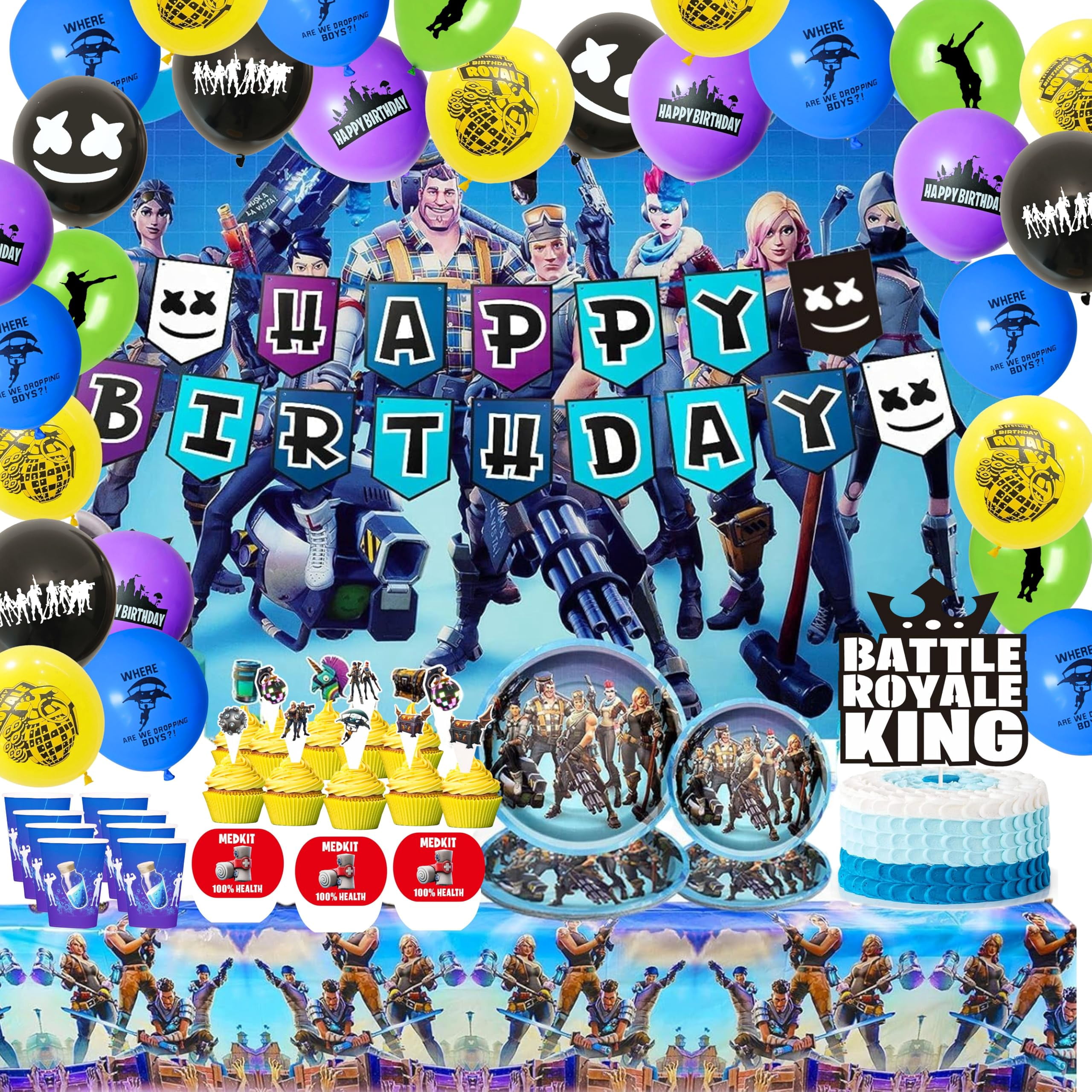 Gaming Party Supplies,EGSC Gaming Birthday Decorations Set 165 Pack ...