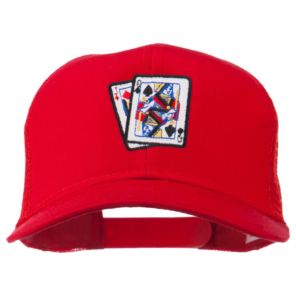 Gaming Pinochle Embroidered Mesh Cap - Red OSFM - Walmart.com