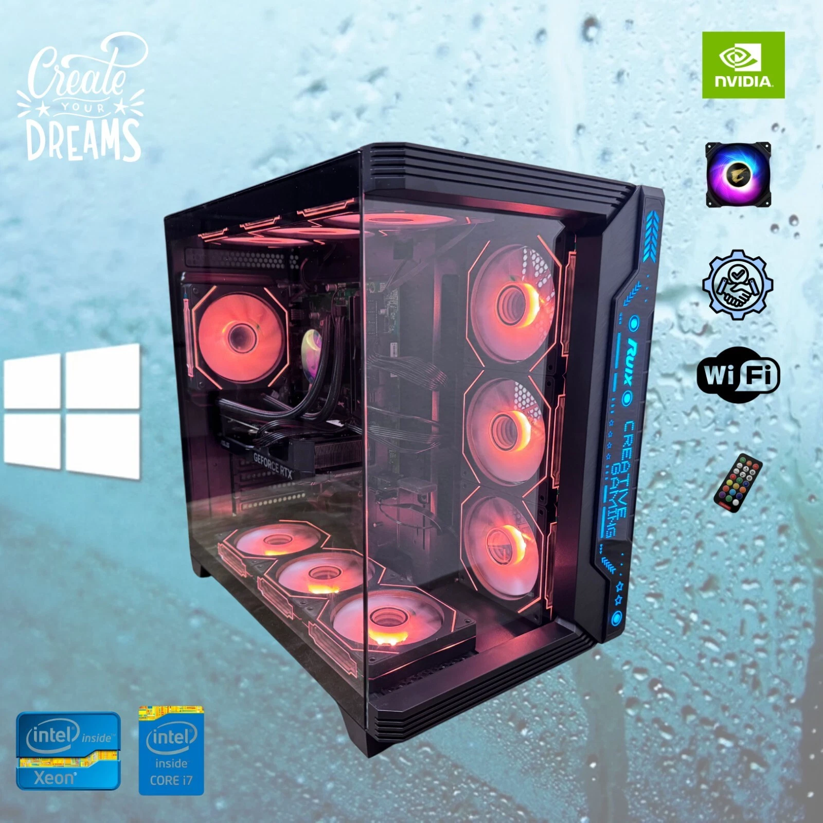 Gaming-Pro Gaming PC Desktop Computer Intel i7-4930K 6-Core 512GB SSD+1TB HDD RX 570 16GB RAM ...