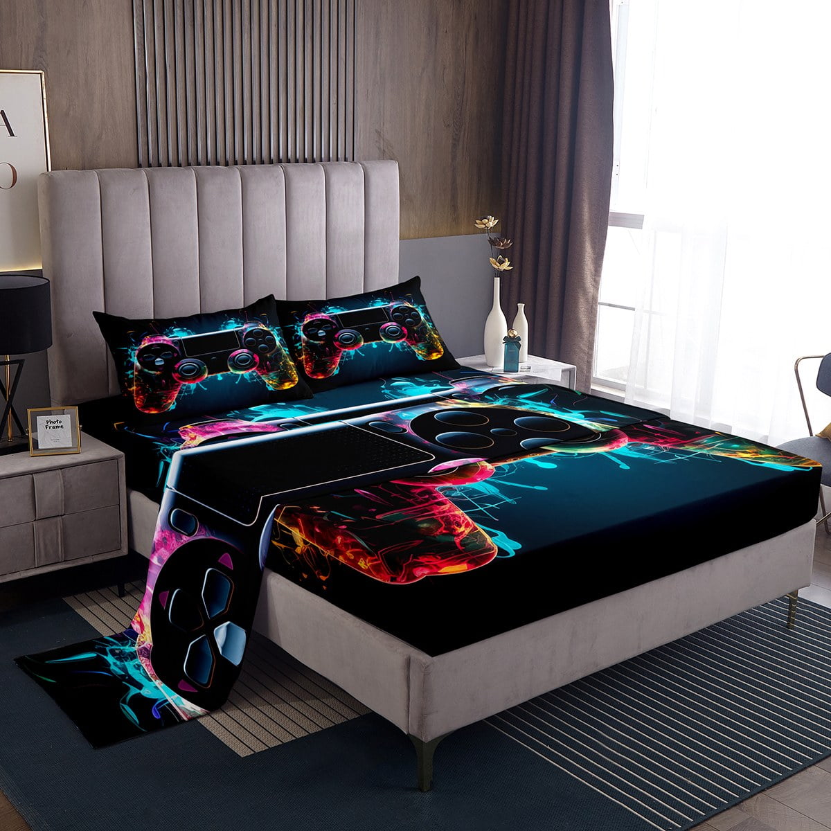 Gaming Room Decor Video Game Bed Sheets Set Gamer Twin Sheet Set ...