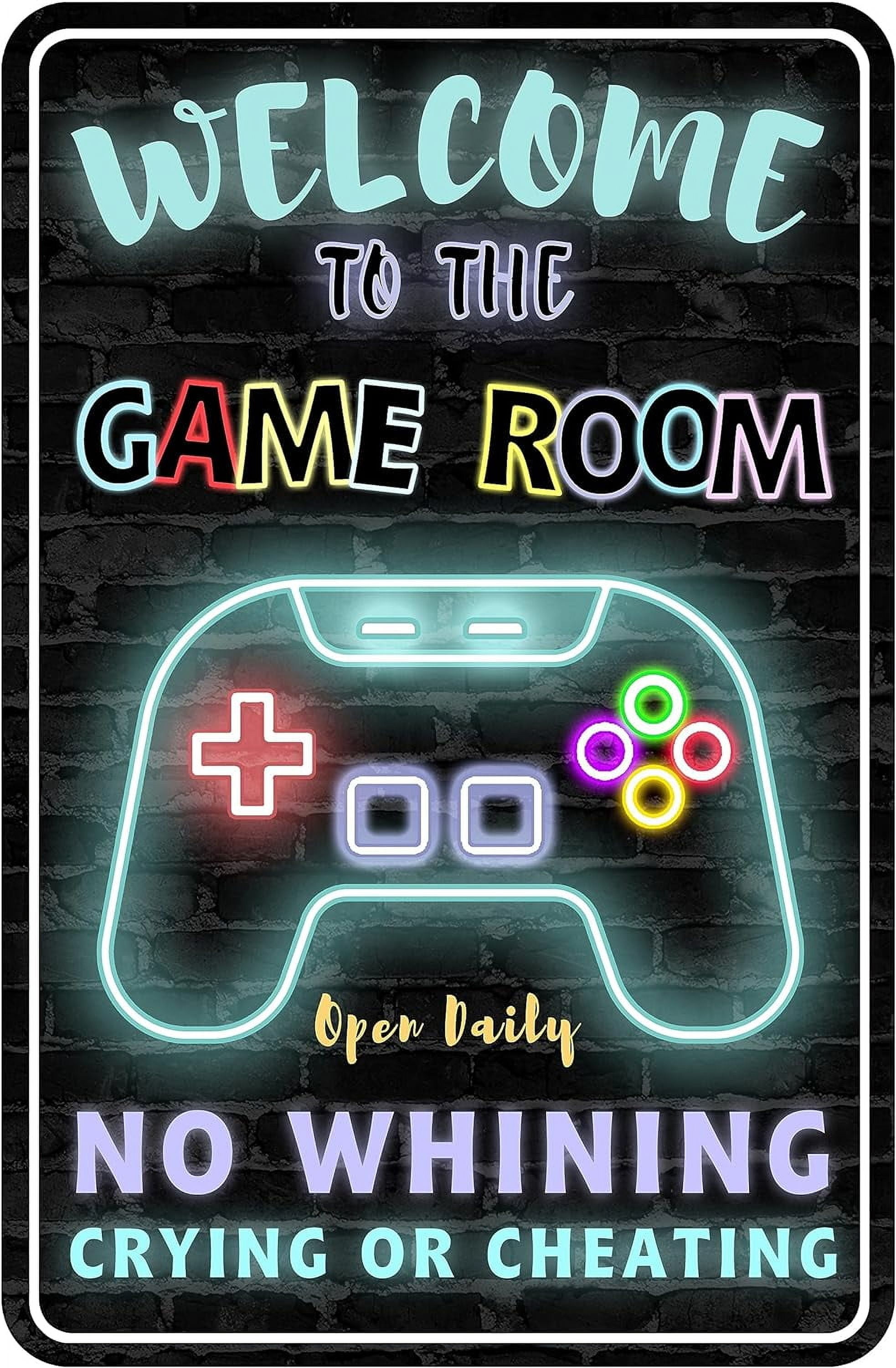 Gaming Room Metal Sign Gamer Wall Decor For Boys Room Bedroom Metal Tin ...