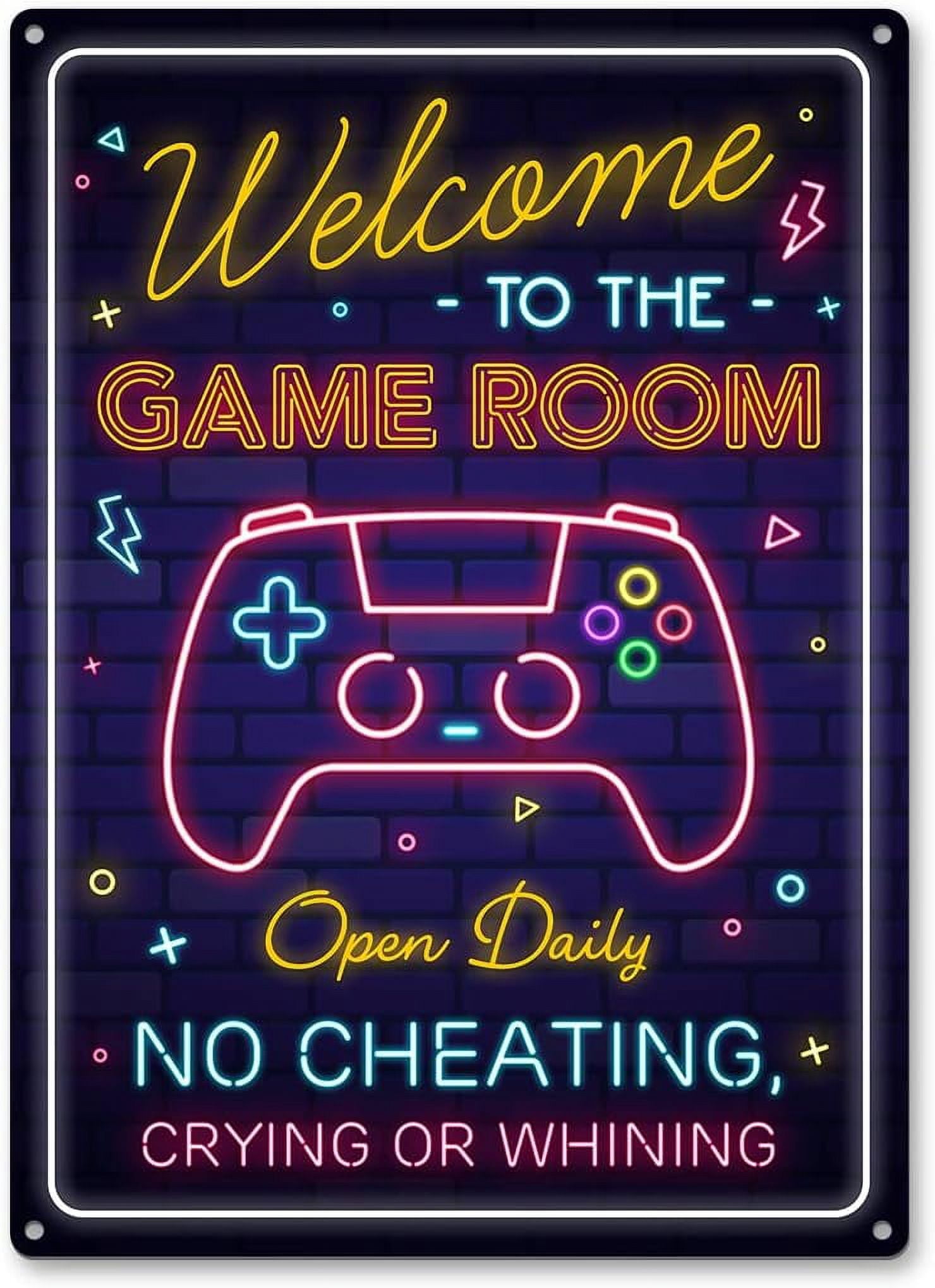 Gaming Room Metal Sign for Boys Bedroom, Aluminum Wall Decor 9" x 11 ...