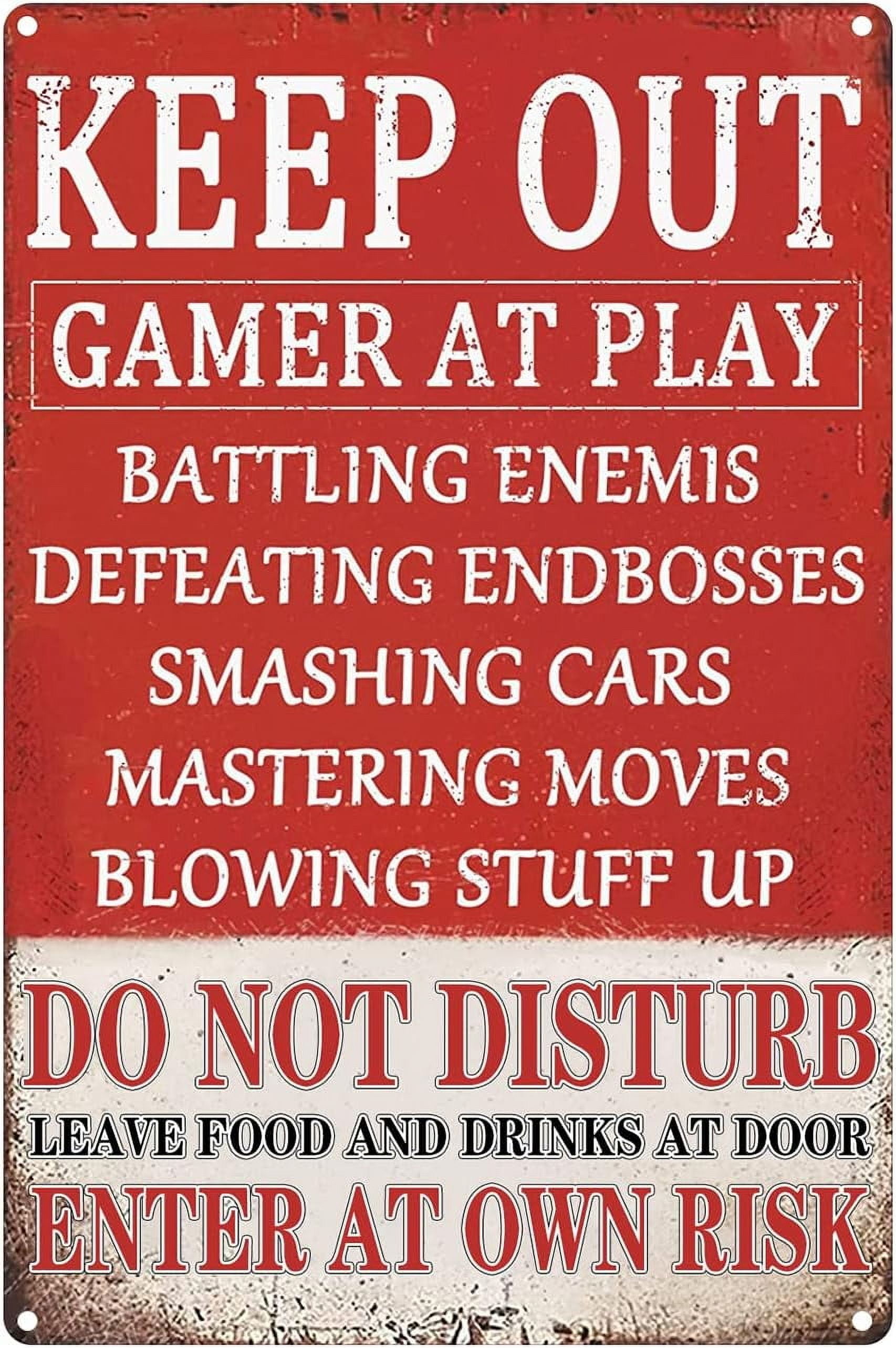 Gaming Room Sign, Keep Out Gamer At Play Do Not Disturb Enter At Own ...