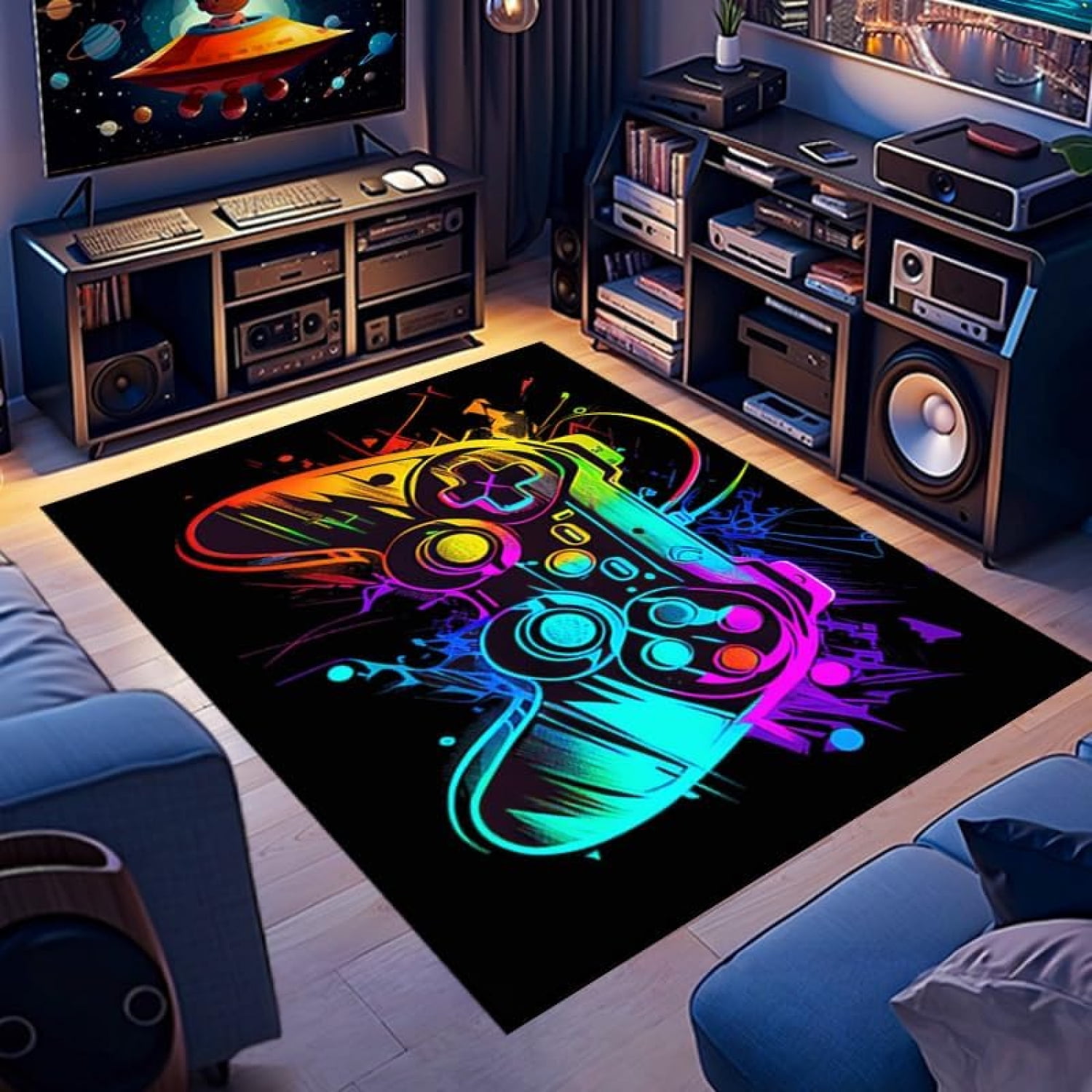 Gaming Rug for Boys Bedroom - Soft and Durable Gamer Carpet for Game ...