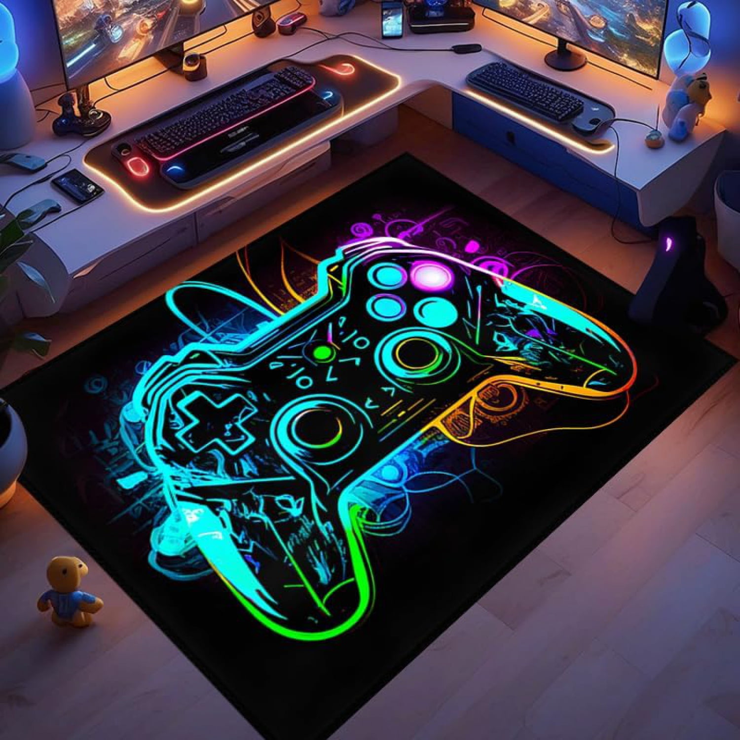 Gaming Rug for Boys Bedroom - Soft and Durable Gamer Carpet for Game ...