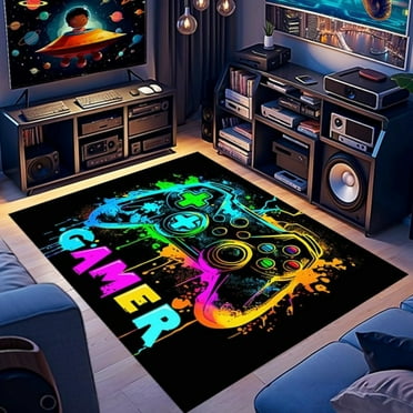 NEBOTON Gamer Decor Rug, Gaming Carpet for Boys Bedroom, Video Game ...