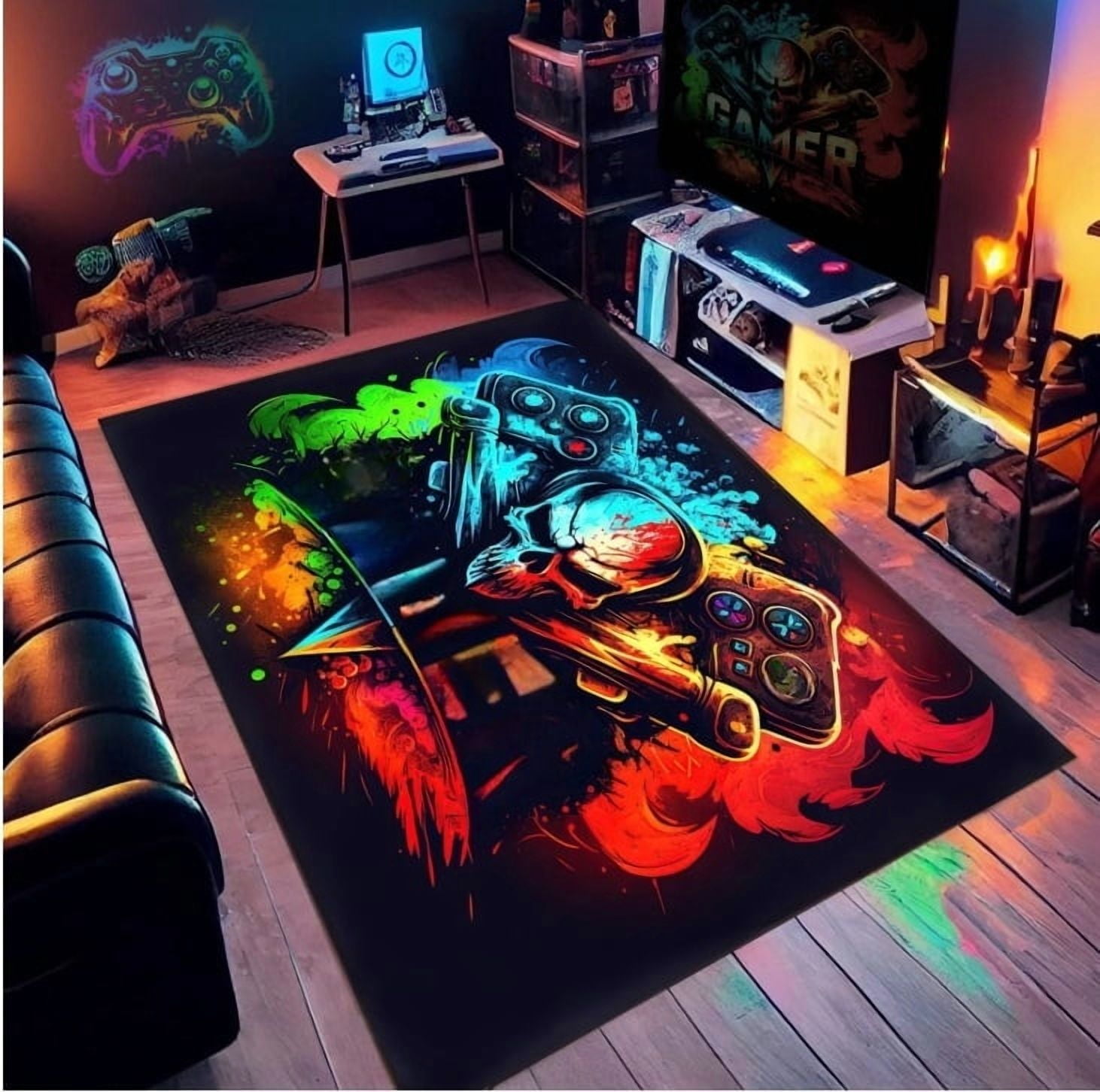 NEBOTON Gamer Decor Rug, Gaming Carpet for Boys Bedroom, Video Game ...