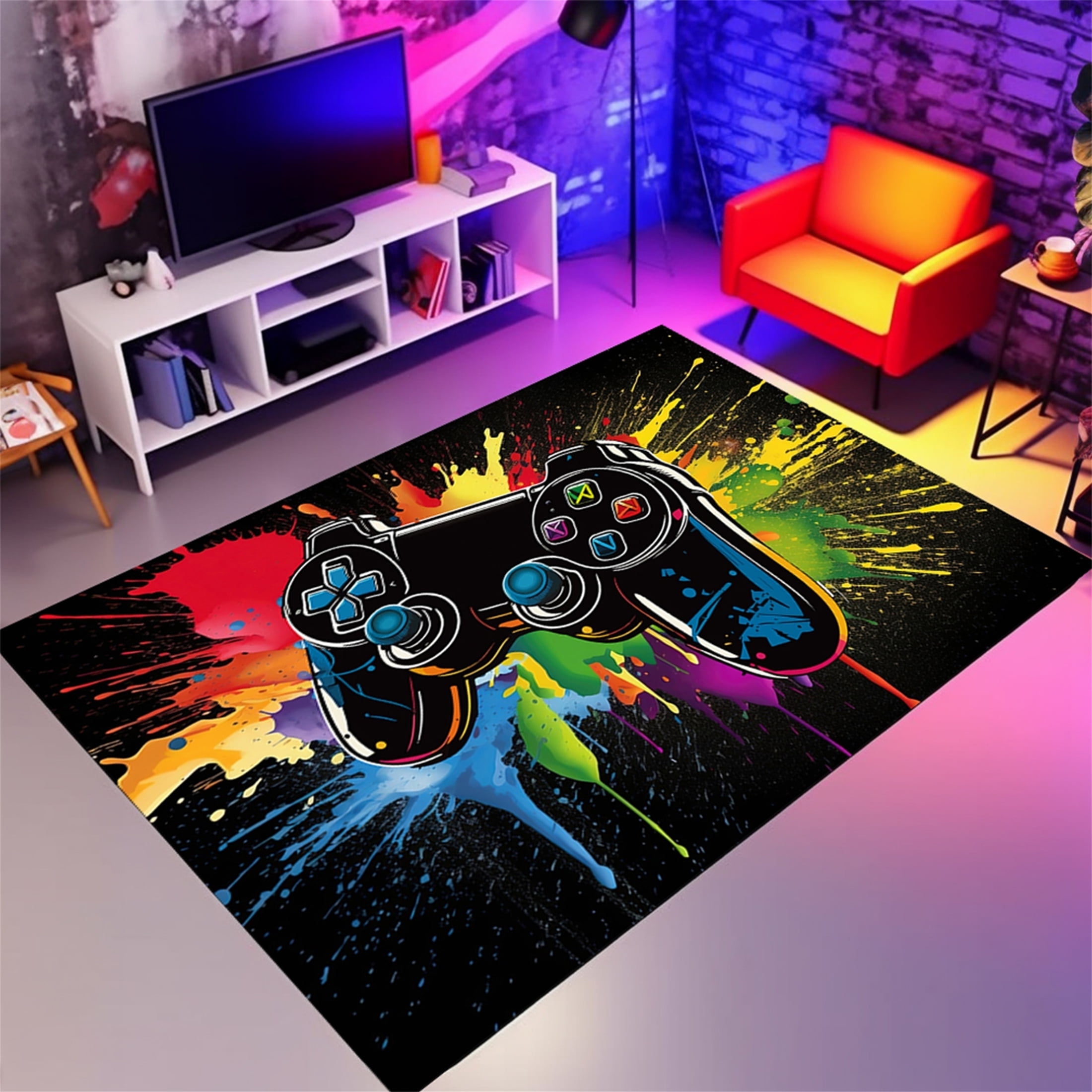 Gaming Rug for Boys Room,3'x5' Non-Slip Colorful Cool Game Rug for ...