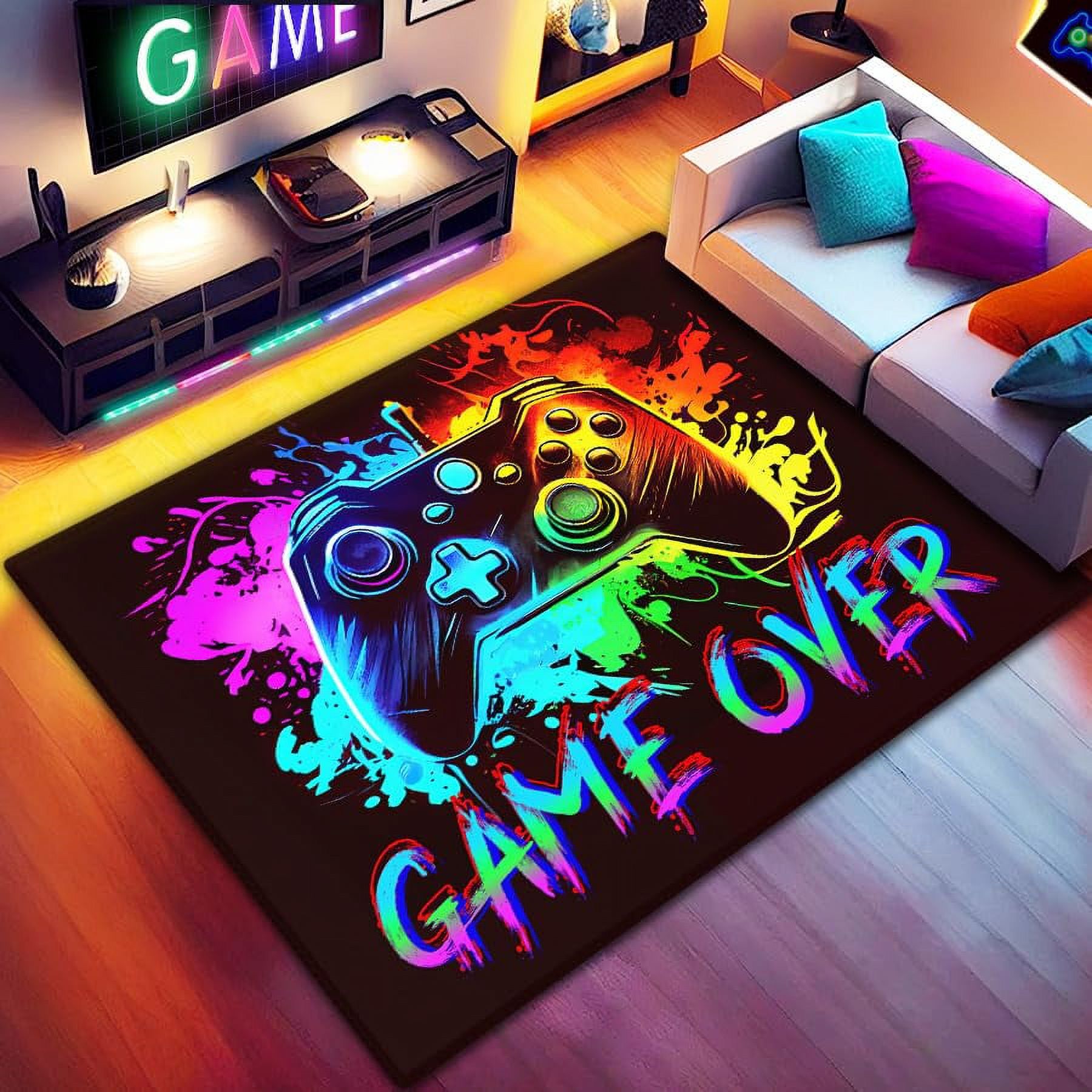 Gaming Rug for Boys Room - Gamer Carpets with Game Controller Design ...