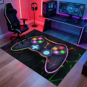 Osimiccp, Gamer Rug for Game Room, 5'x7', Non-Slip Gaming Carpet ...