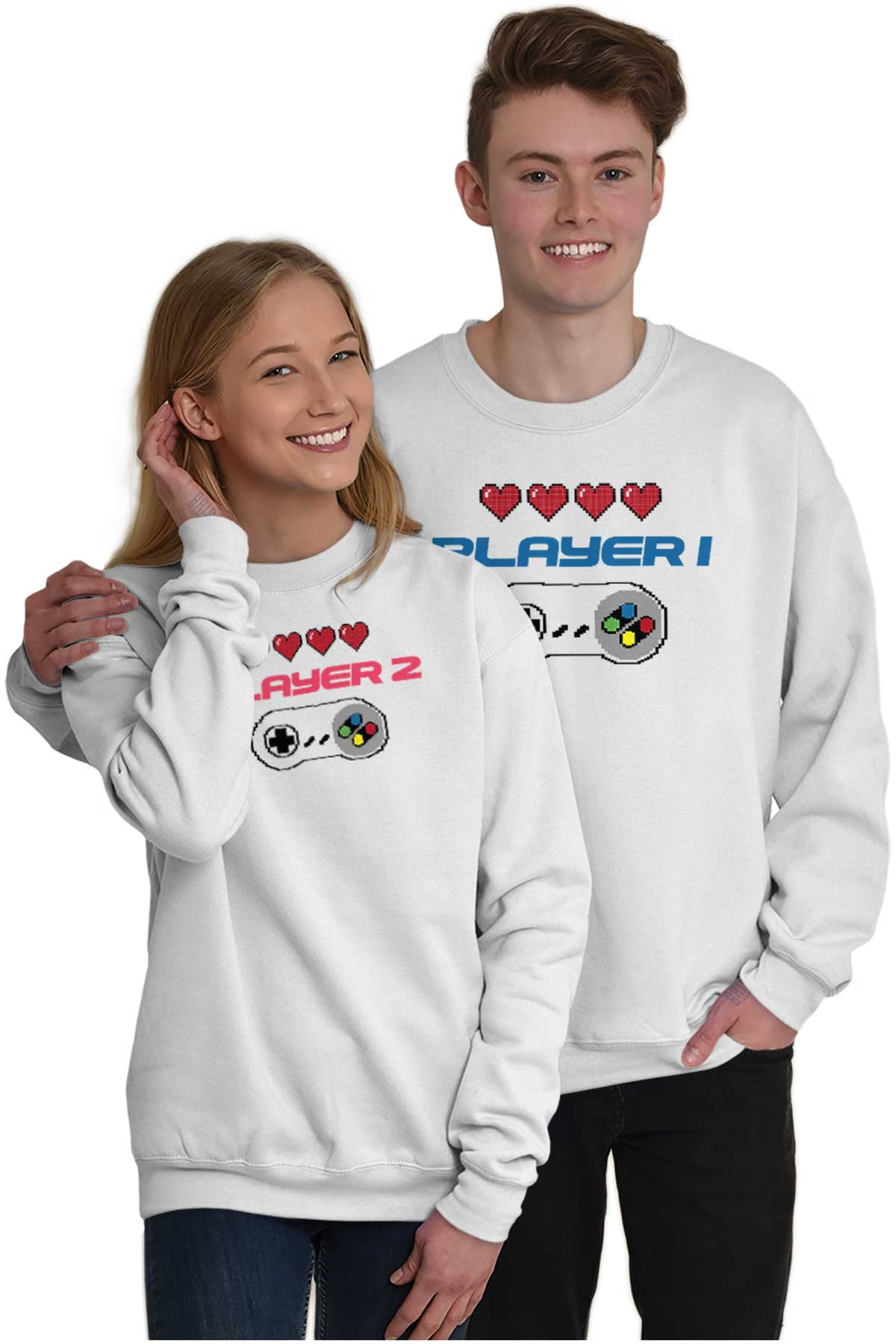 Gaming Set Couples Siblings BFF Gamer Men's Crewneck Sweatshirt Brisco ...