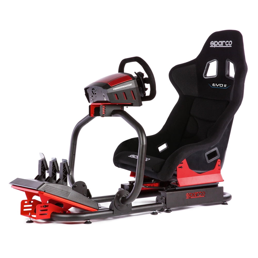 SP Richards Racing Gaming Sim Rig 1 with Steering Wheel Included, Black ...