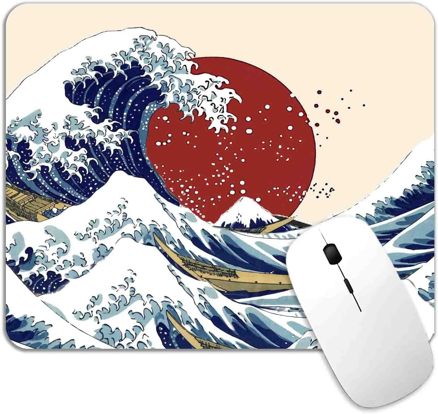 Gaming Square Mouse Pad, Japanese The Great Wave Off Kanagawa Mouse Pad ...
