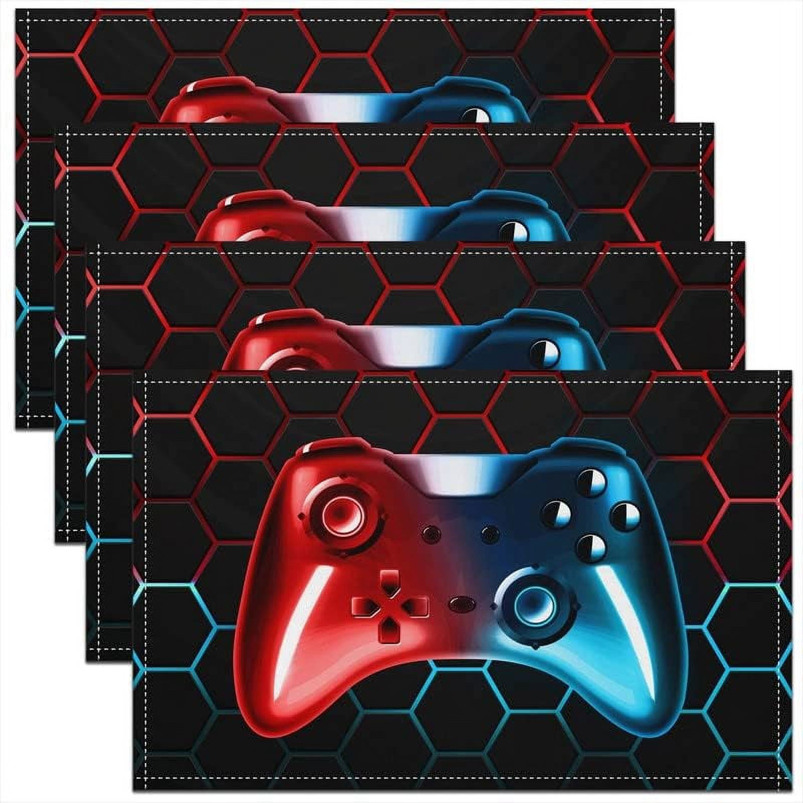 Gaming Table Place Mats Set of 4 Honeycomb Gamer Kitchen Party Table ...