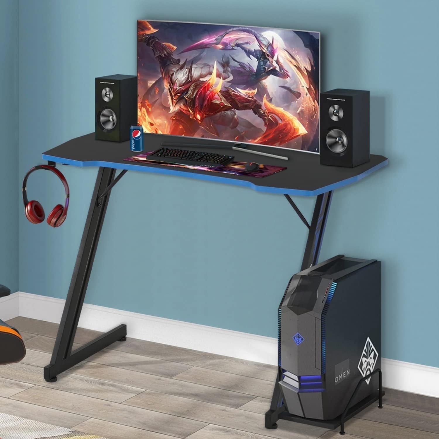 Gaming Table Z Shaped Gaming Desk Large Home Office Desks Computer ...