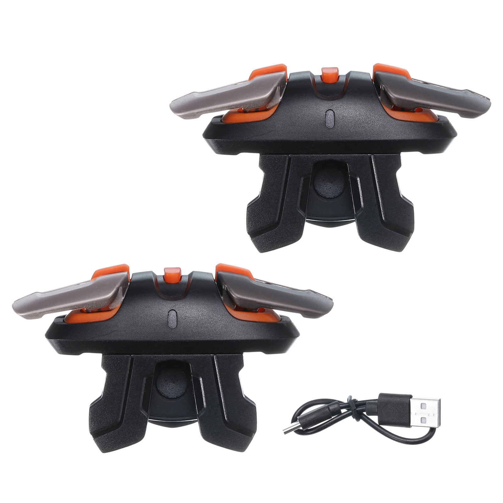 Gaming Trigger Mobile Game Controller 1 Pair Six-Finger Linkage Fire Key Burst Shooter Black ...