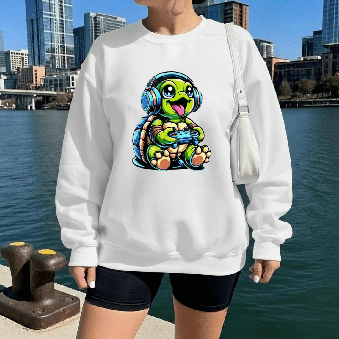 Gaming Turtle With Headset Funny Video Game Lover Playful Gift ...