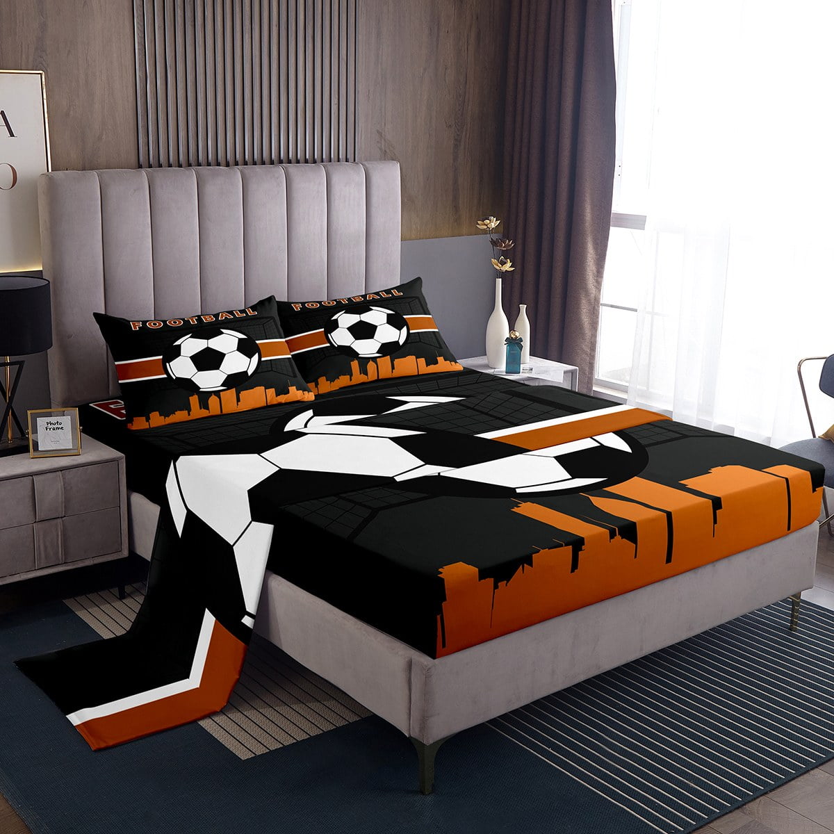 Gaming Twin Sheets Bedroom Football Soccer Bedding Set, Video Game ...