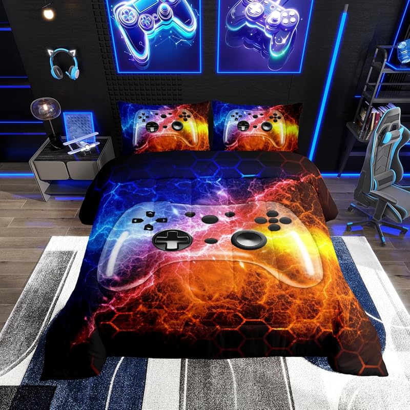 Gaming Twin Size Comforter Sets For Kids Boys Teen Girls Game ...