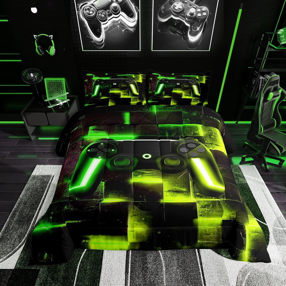 Gaming Video Game Bedding Twin for Boys Youth Modern Gradient Buffalo ...