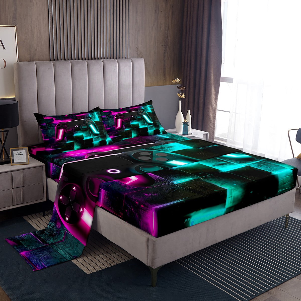 Gaming Video Game Twin Size Sheet Sets Youth Modern Gradient Buffalo ...