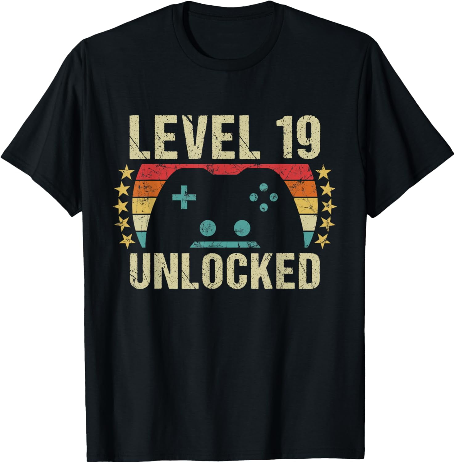 Gaming Vintage 19th Birthday Gift 19 Year Old Boy Girl Gamer T-ShirtMen ...