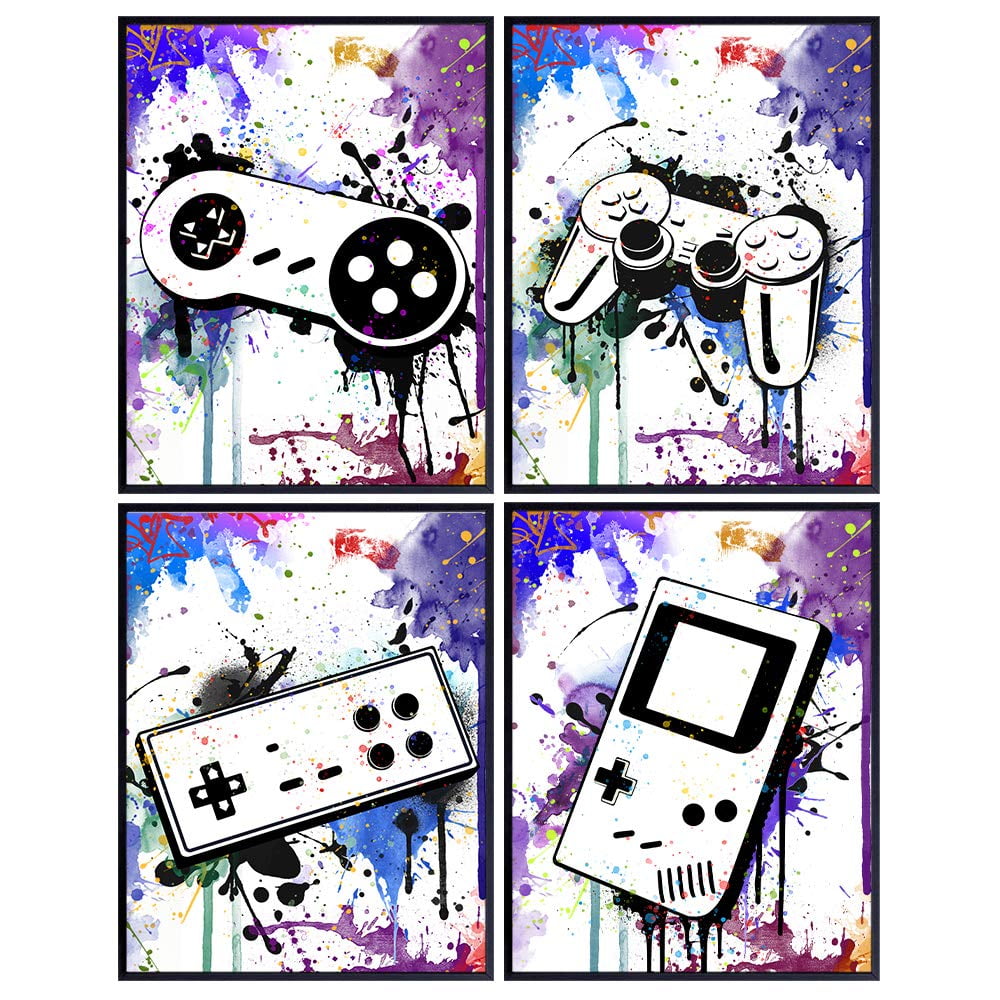 Gaming Wall Art Set - Remote Control Decor - Gift for Gamers, Xbox, PS4 ...