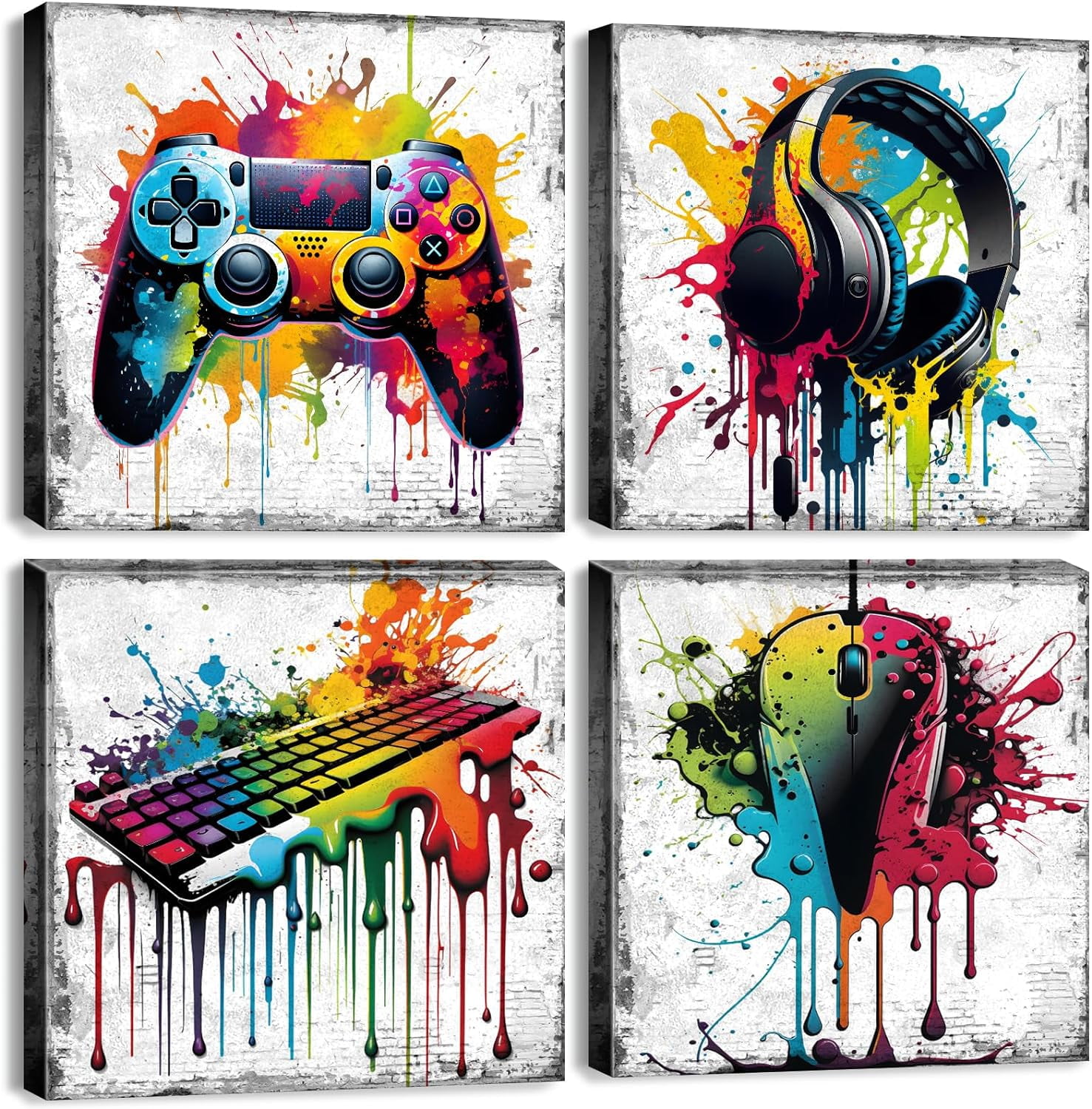 Gaming Wall Decor Graffiti Wall Art for Teen Boy Game Room Decor Banksy ...