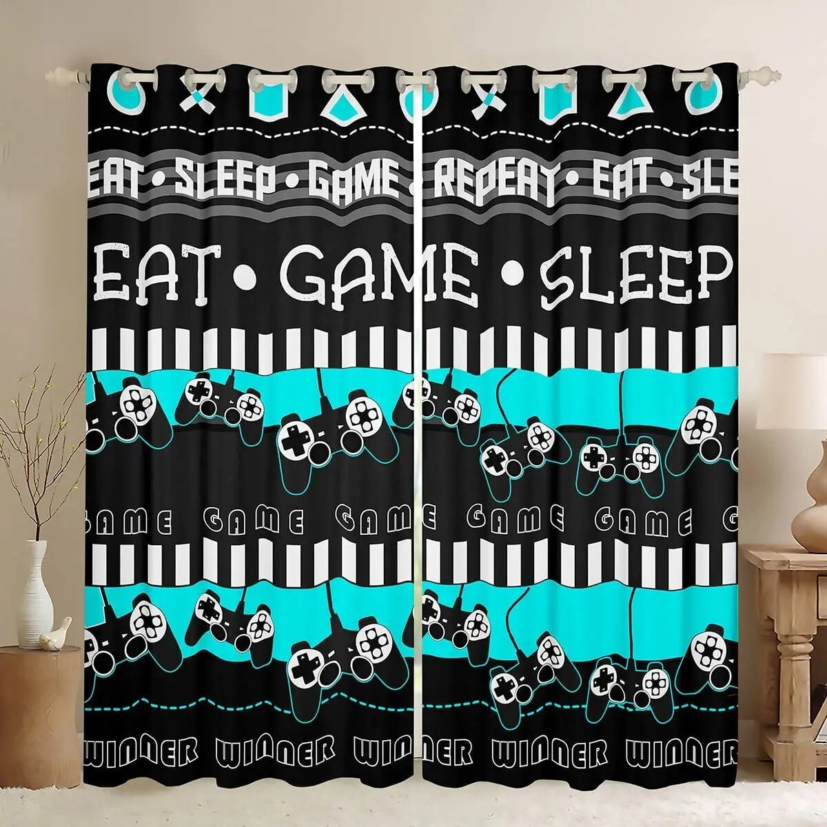 Gaming Window Curtains for Bedroom Living Room Decor Video Games Window ...