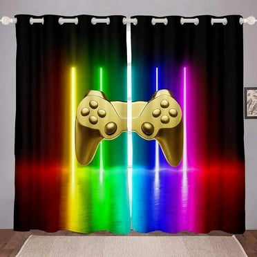 Gaming Curtains for Boys Bedroom Kids Gamer Room Decor Curtain 42W x ...