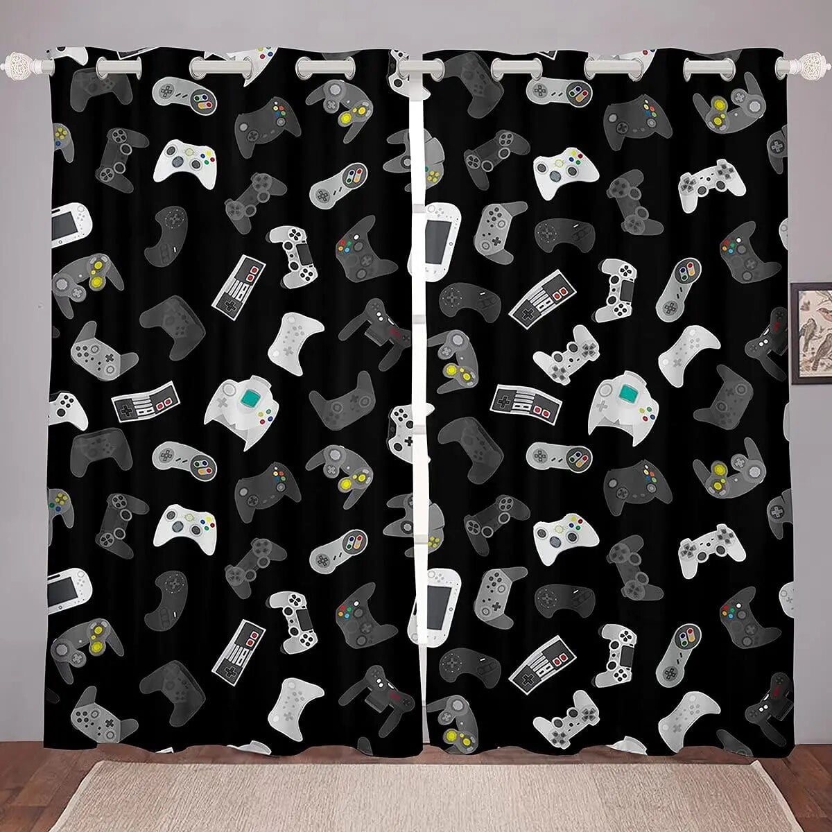 Gaming Window Curtains for Boys Bedroom Kids Gamer Room Decor Teens ...