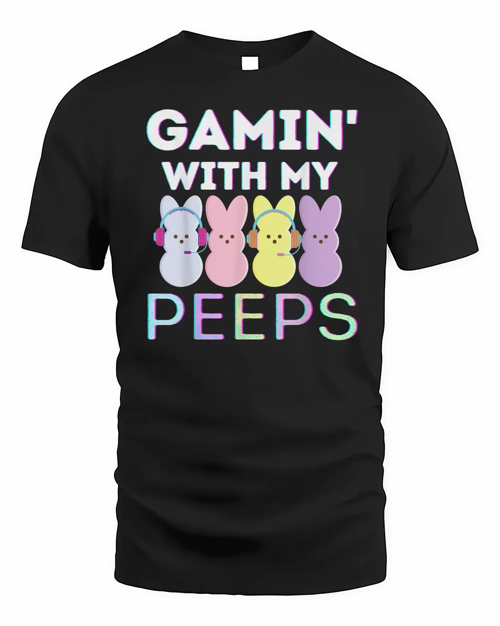 Gaming With My Peeps Easter Peep Video Game Gamer Funny Men Shirt ...