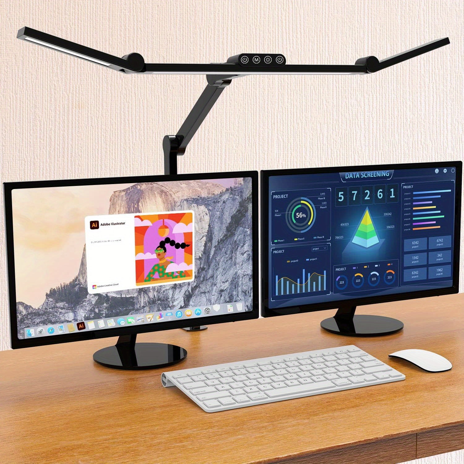 Gaming desk lamps aluminum finish LED desk lamp with clamp table light ...