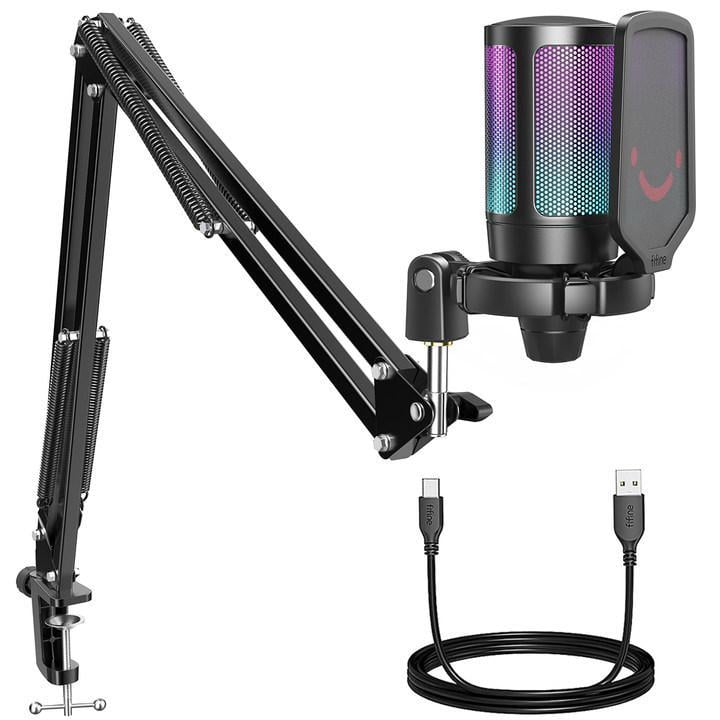 Gaming microphone for podcast recording, dynamic microphone with quick ...