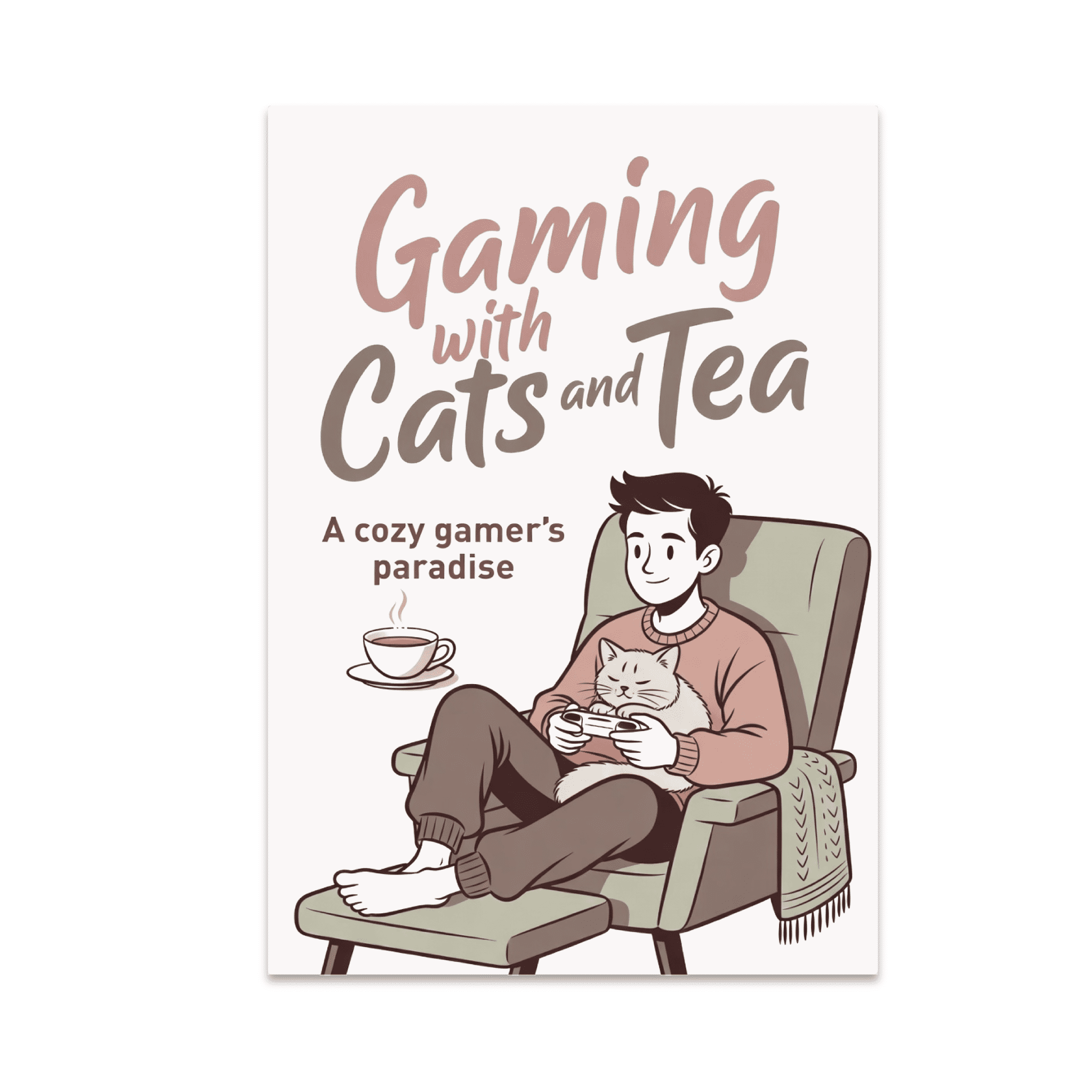 Gaming with Cats and Tea - Gamer Cat Mom - 13x19 Poster Print - Walmart.com