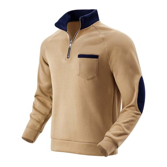 Gamivast 1/4 Zip Pullover Mens Color Block Loose Fit Raglan Long Sleeve ...