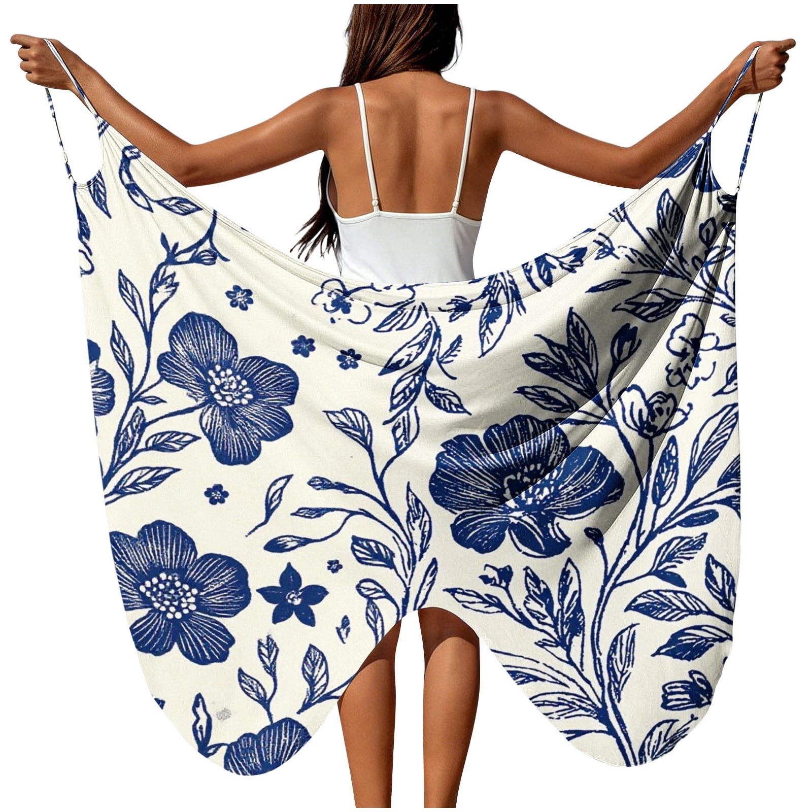 Gamivast Beach Cover Ups for Women Floral Butterfly Style Shawl ...