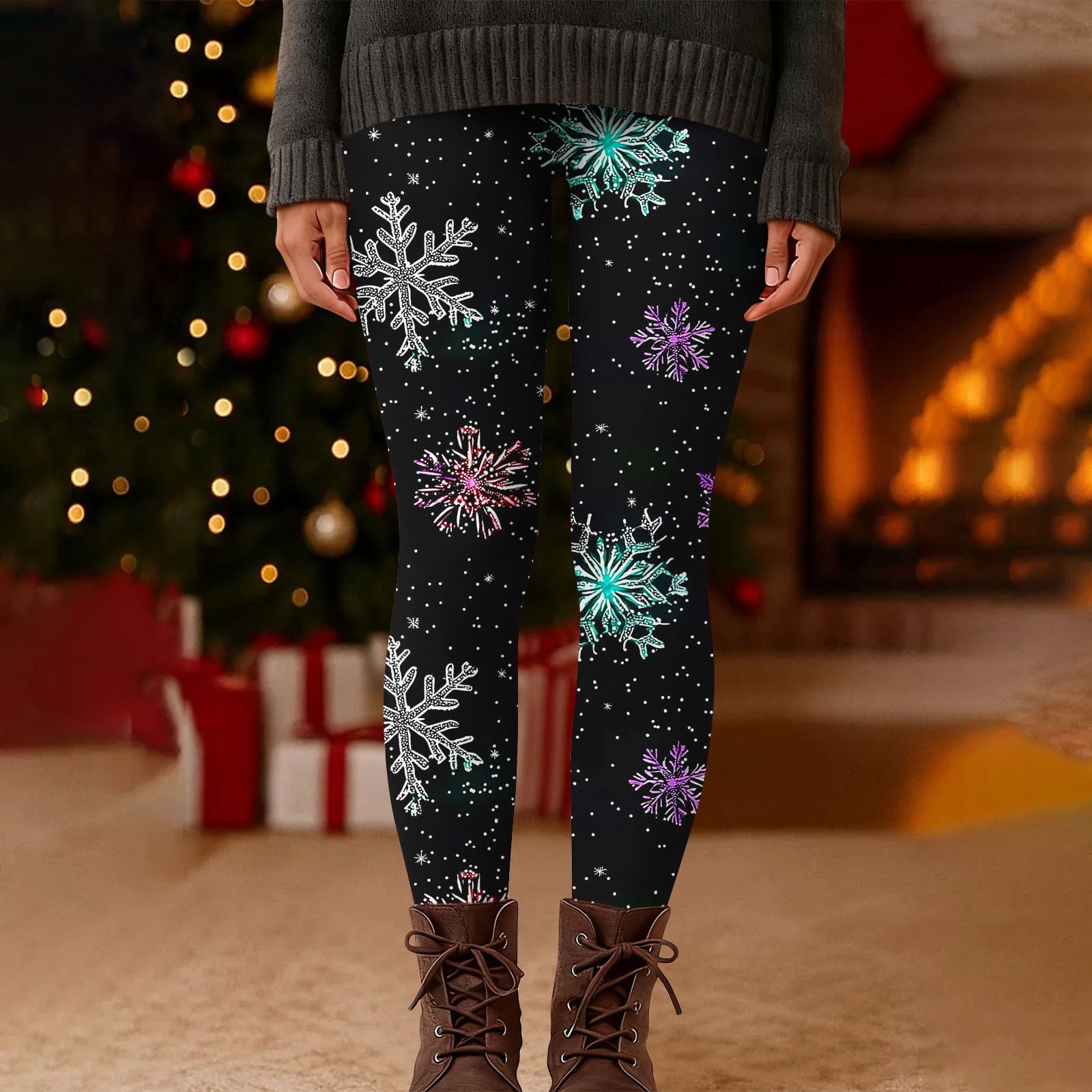 Gamivast Christmas Leggings for Women Holiday High Waisted Comfortable ...