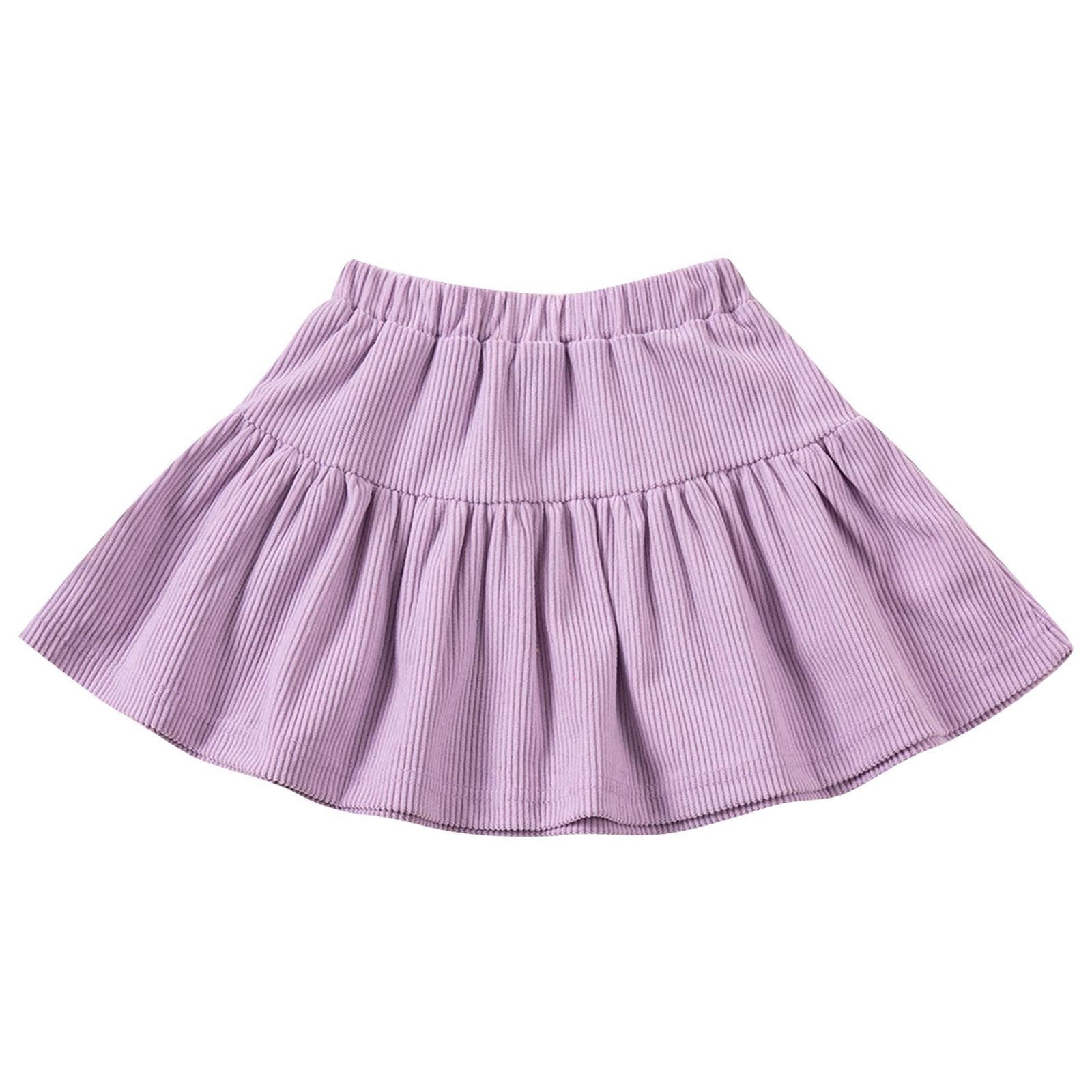 Gamivast Corduroy Skirt Girls Comfy Ruffled Elastic Waist Skirts Kids ...
