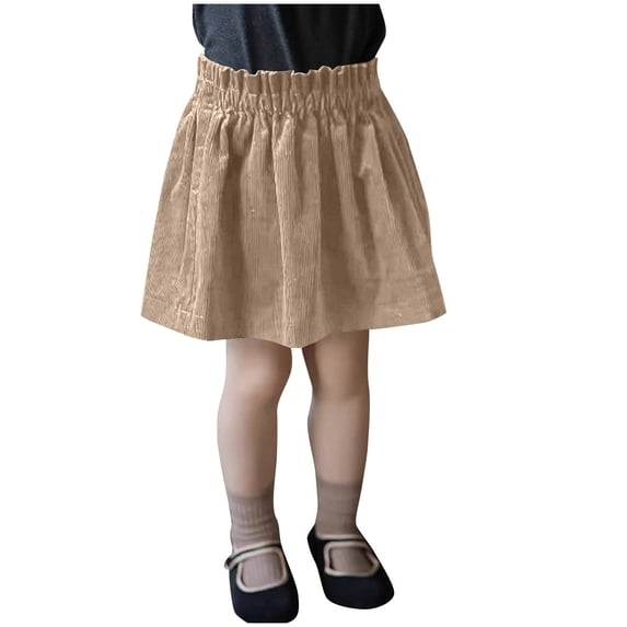 Gamivast Corduroy Skirt Girls Teen Elastic Waist Layered Skirts Kids ...