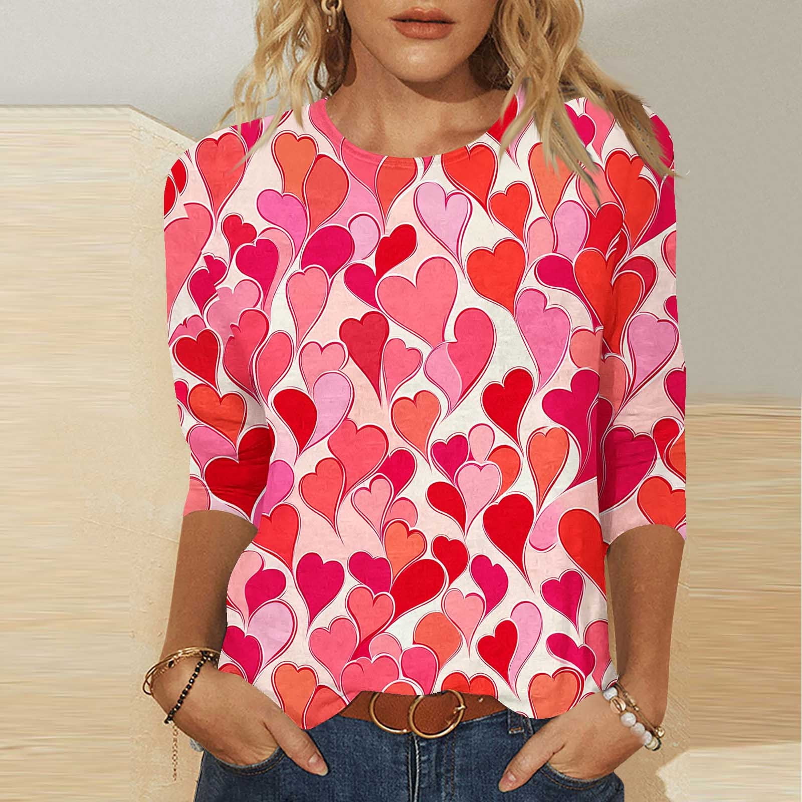 Gamivast Cute Tops for Women Valentines Day Sweatshirts for Women Loose ...