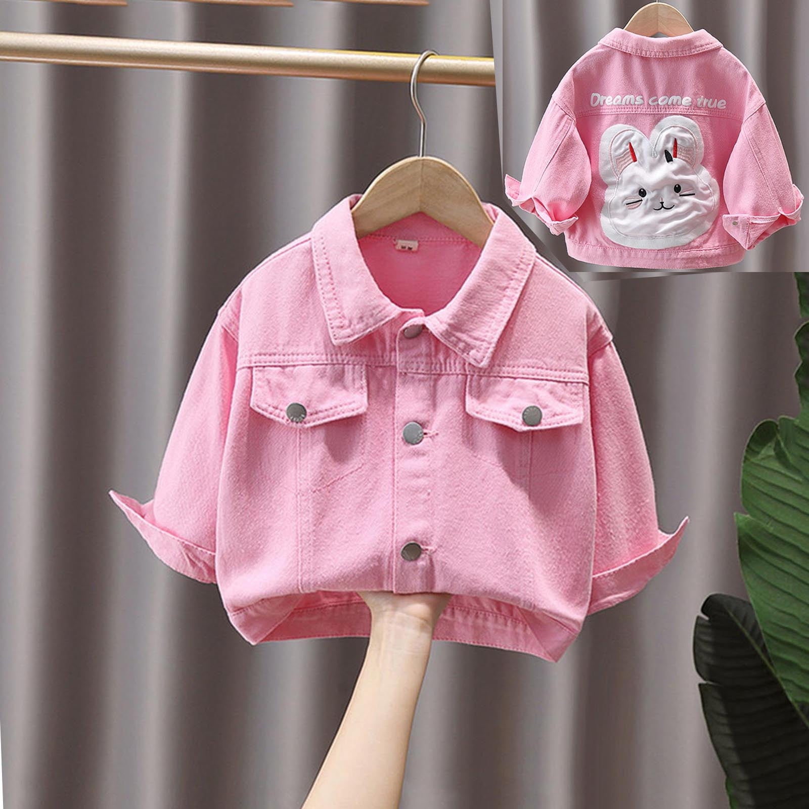 Gamivast Denim Jackets Girls Preppy Printed Lapel Collar Button Down ...