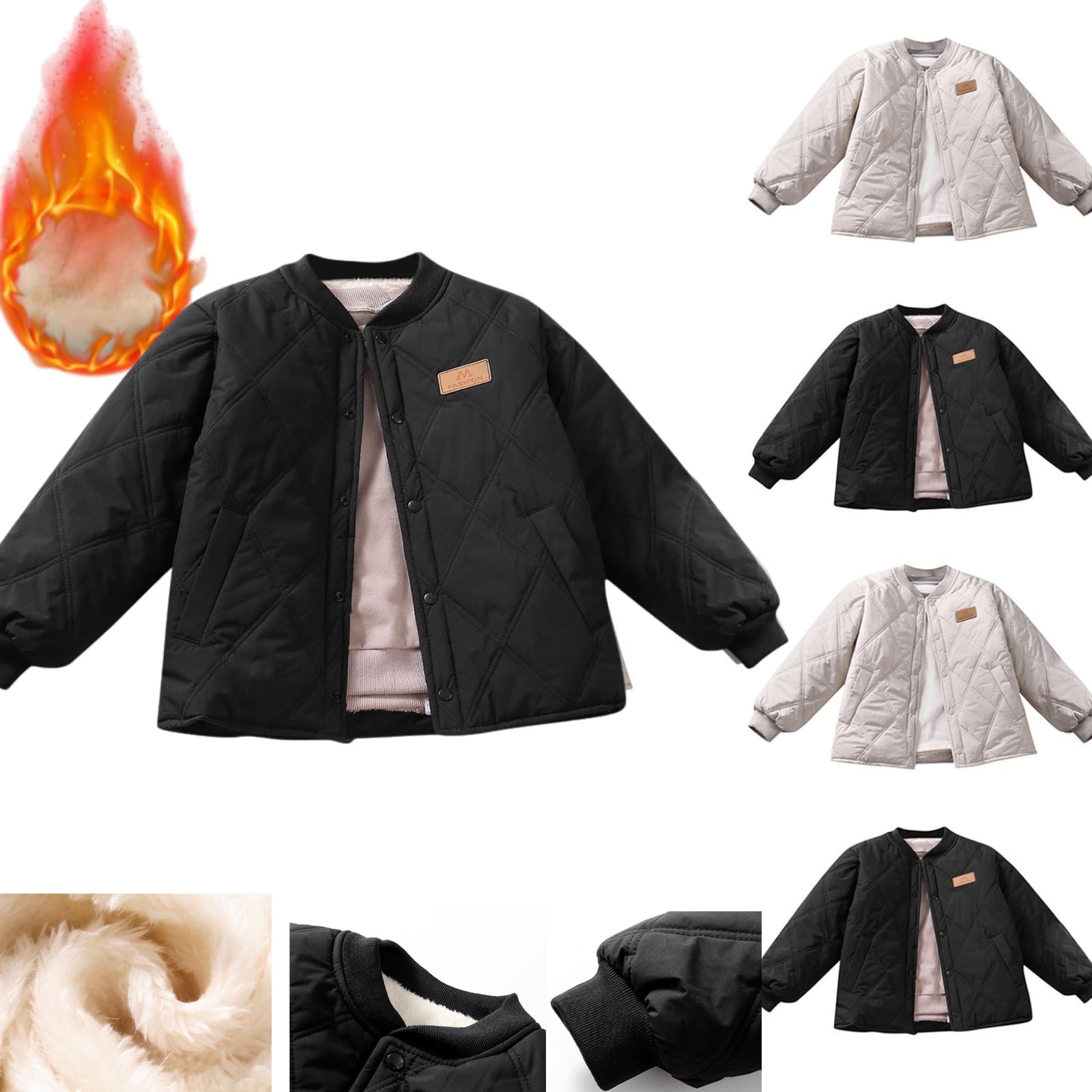 Gamivast Fleece Lined Jackets for Boys Size 7-15 Lightweight Button ...