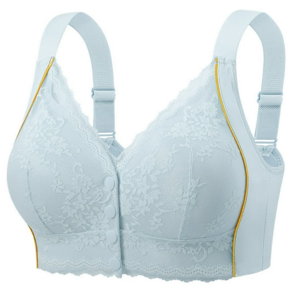 Gamivast Front Closure Bras for Women Wireless Lace Full Coverage Bra ...